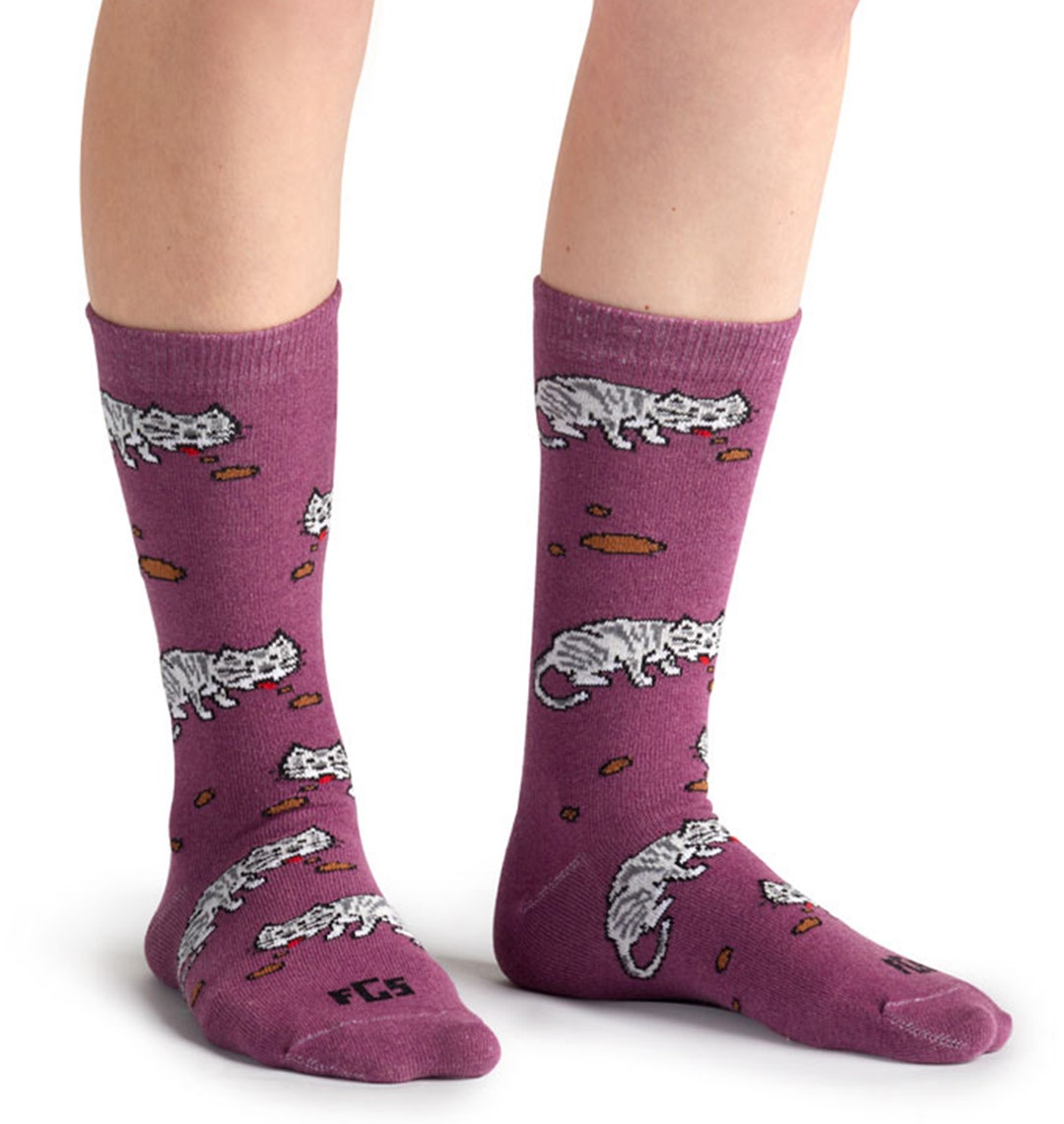 Cat Socks, Gross Socks, Funny Cat Puking Socks, Funny Socks, Socks for ...