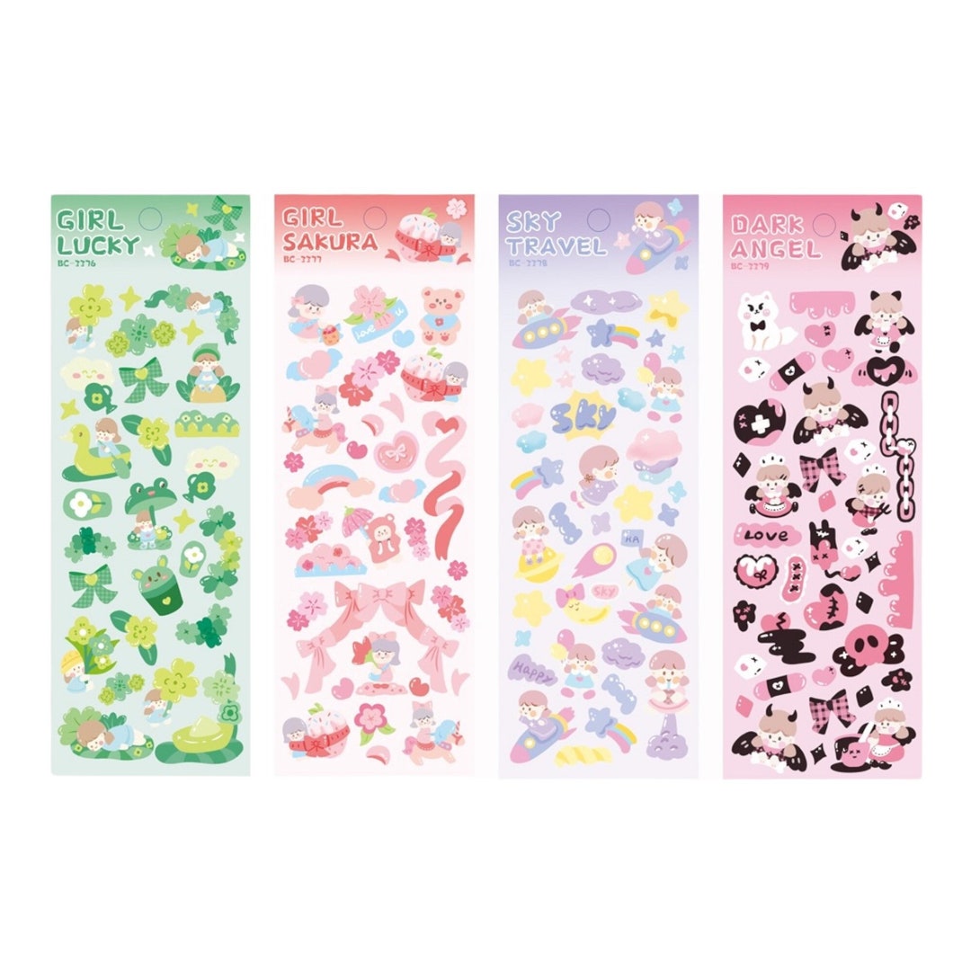 Holographic Cute Cartoon Sticker Sheet - Etsy