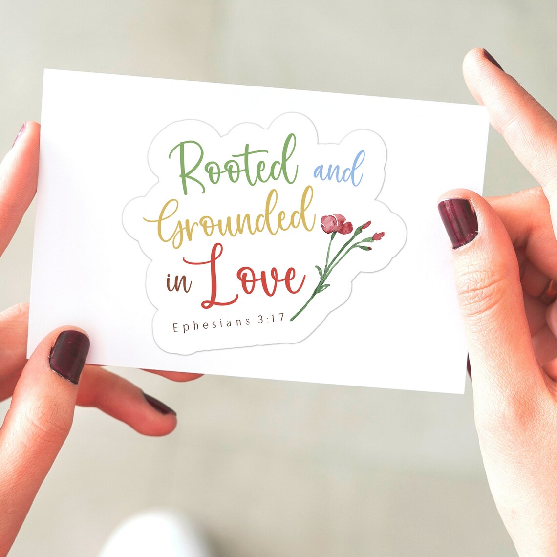 Faith Sticker, Bible Verse Sticker Rooted and Grounded in Love ...