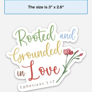 Faith Sticker, Bible Verse Sticker Rooted and Grounded in Love ...