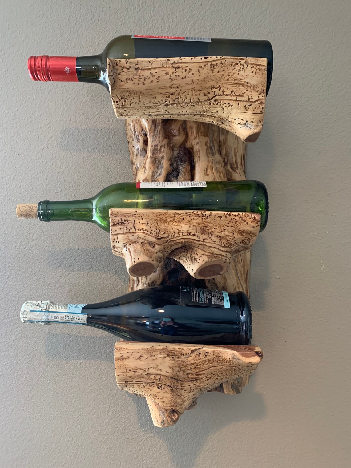 Log Wine Holder, Rustic Wine Holder, Juniper - Etsy