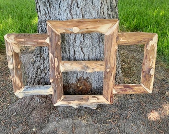 Log Picture Collage Frame, Log Cabin Decor, 4 X 6 Picture Frames ...
