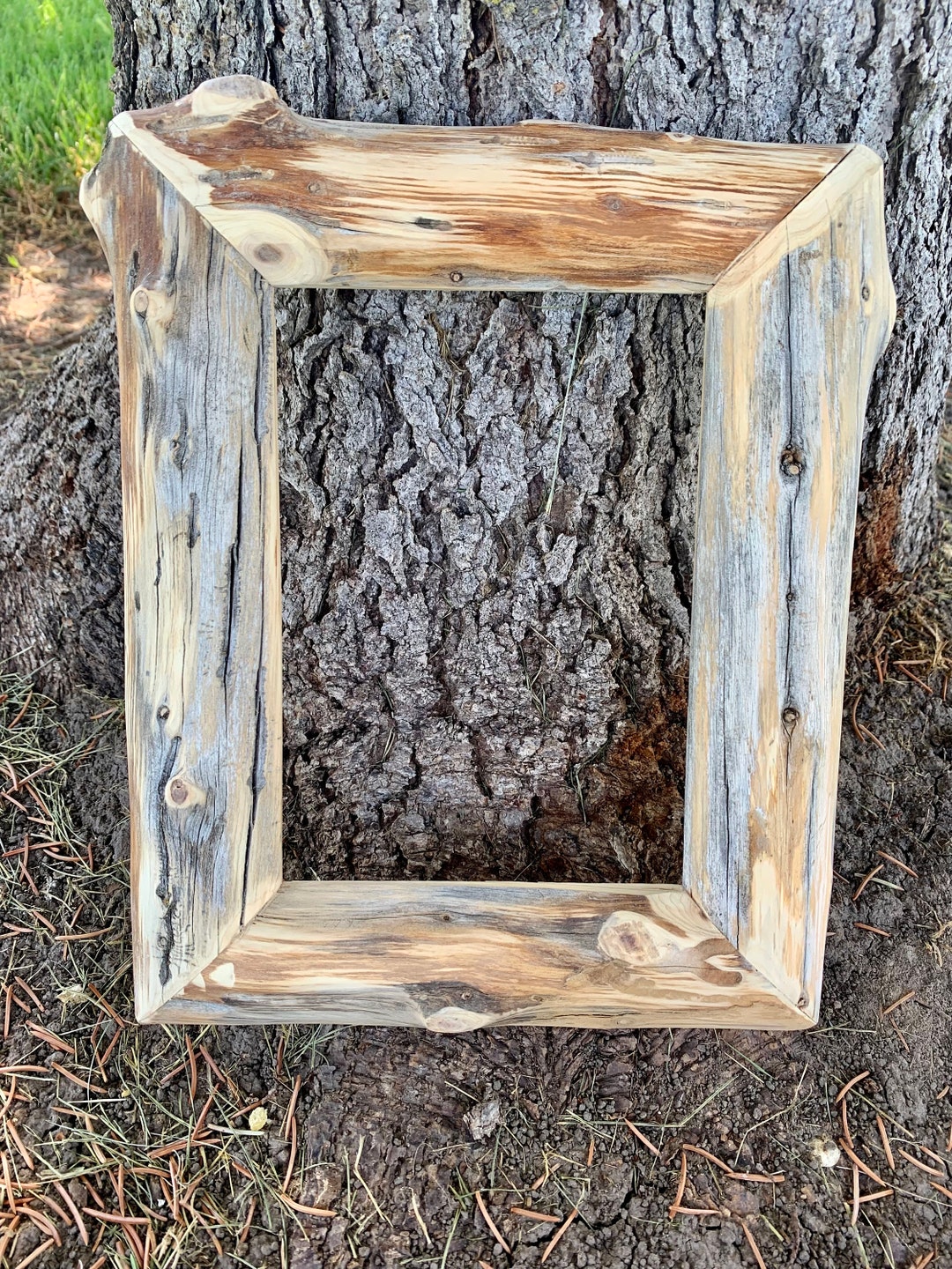 5x7 Log Picture Frame, Rustic Picture Frame, Juniper, Log Home 5x7 ...