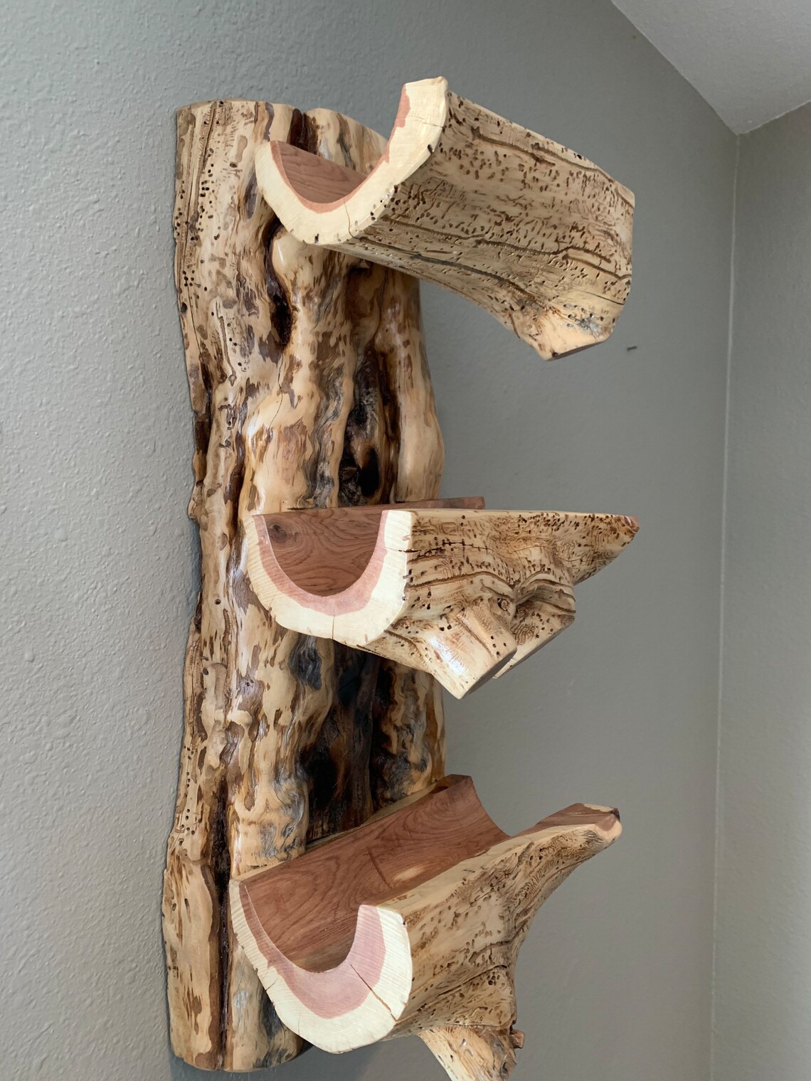Log Wine Holder, Rustic Wine Holder, Juniper - Etsy