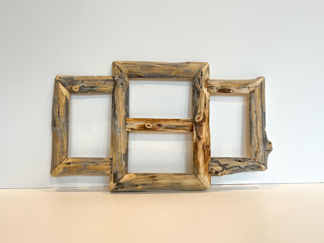 Log Picture Collage Frame, Log Cabin Decor, 4 X 6 Picture Frames ...