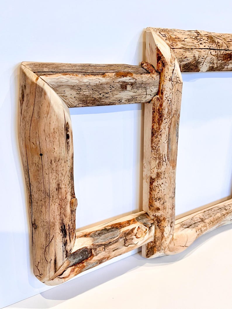 Log Picture Collage Frame, Log Cabin Decor, 8x10, 5 X 7 Frames, Rustic ...