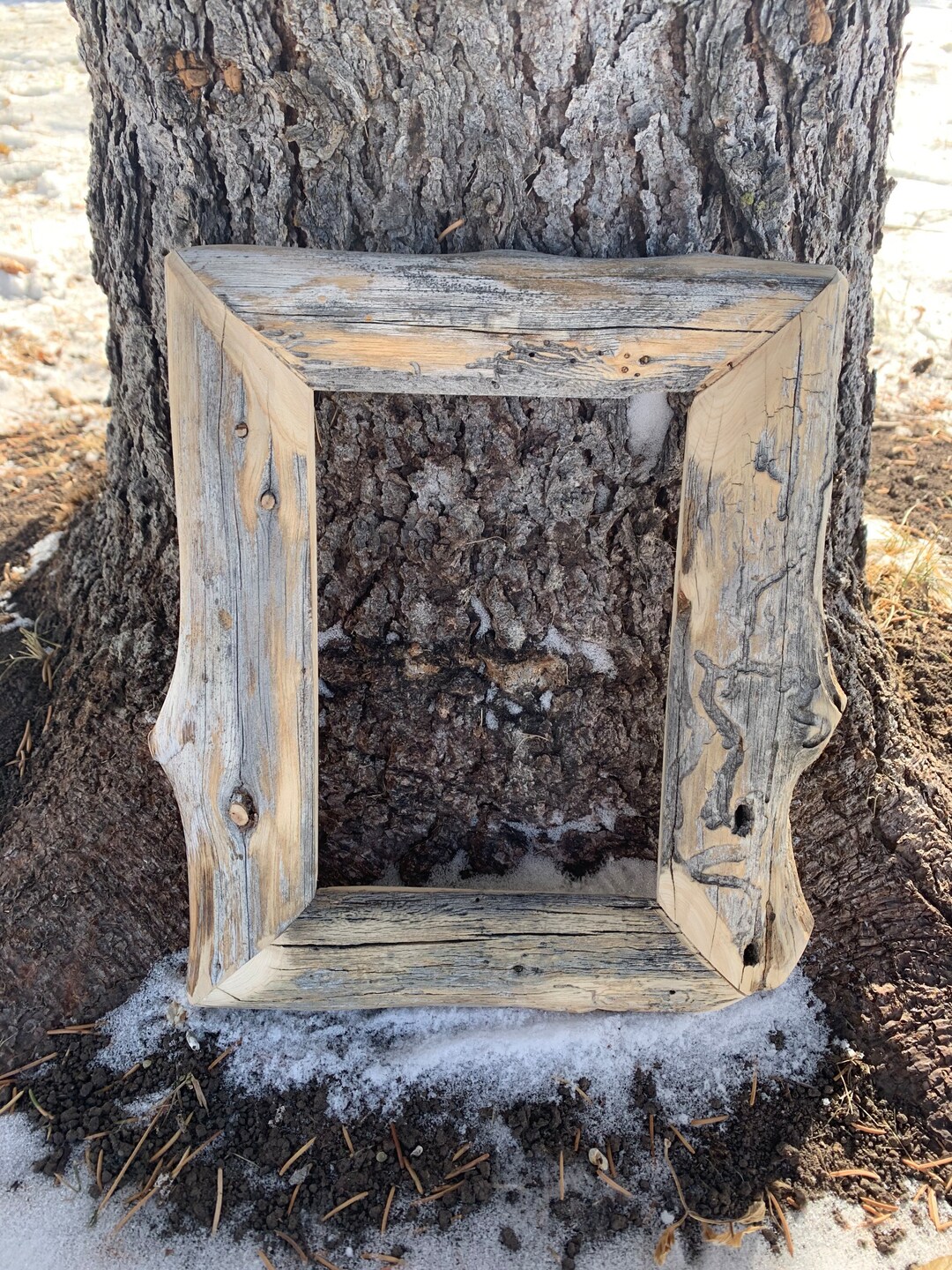 5x7 Log Picture Frame, Rustic Picture Frame, Juniper, Log Home 5x7 ...