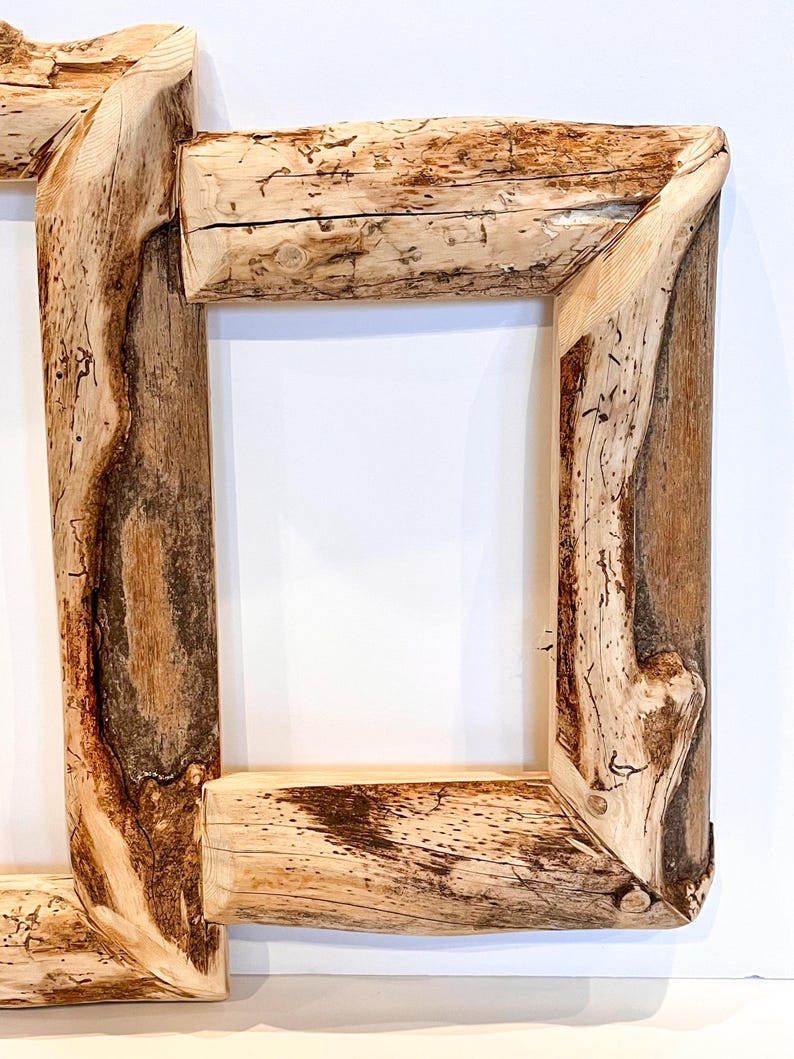 Log Picture Collage Frame, Log Cabin Decor, 8x10, 5 X 7 Frames, Rustic ...