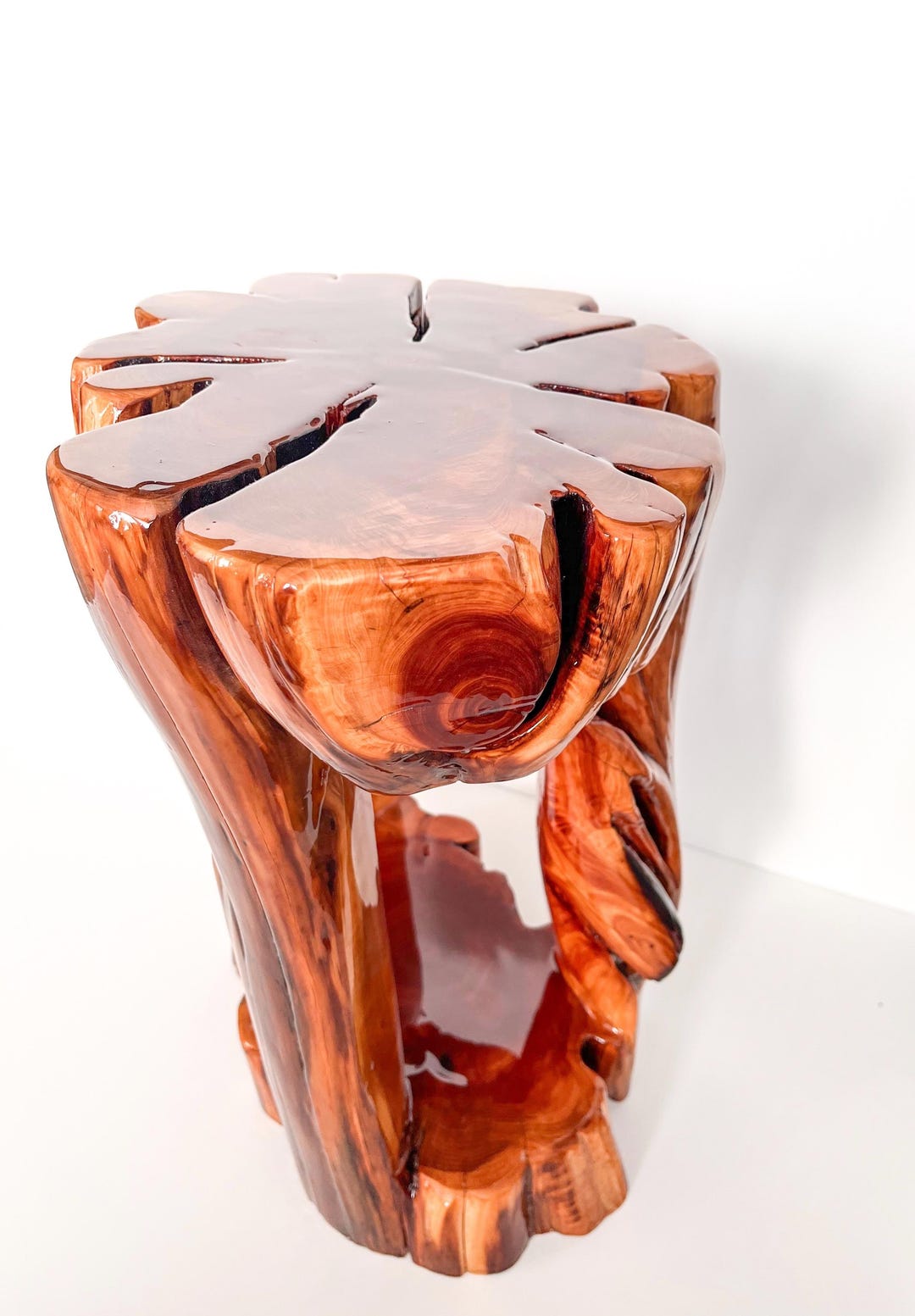 Juniper Stump Side Table, Epoxy Juniper Wood Table - Etsy