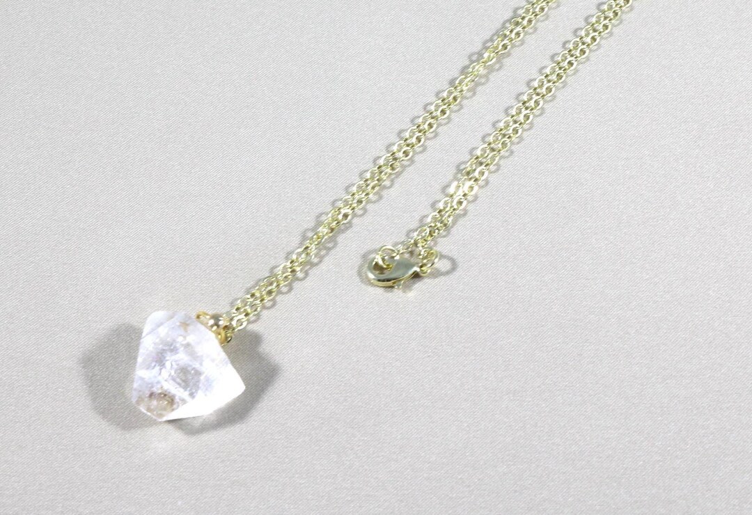 Natural Apophyllite Crystal 14K Gold Plated Pendulum Pendant Necklace ...