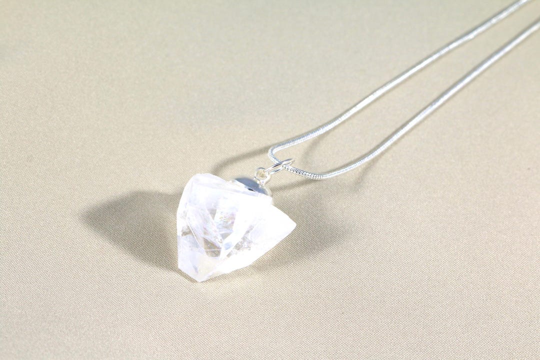 Natural Apophyllite Crystal 925 Sterling Silver Plated Pendulum Pendant ...