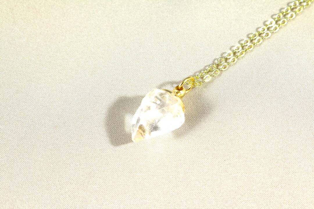 Natural Apophyllite Crystal 14K Gold Plated Pendulum Pendant Necklace ...