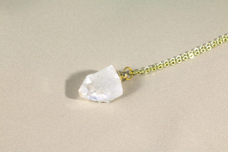 Natural Apophyllite Crystal 14K Gold Plated Pendulum Pendant Necklace ...