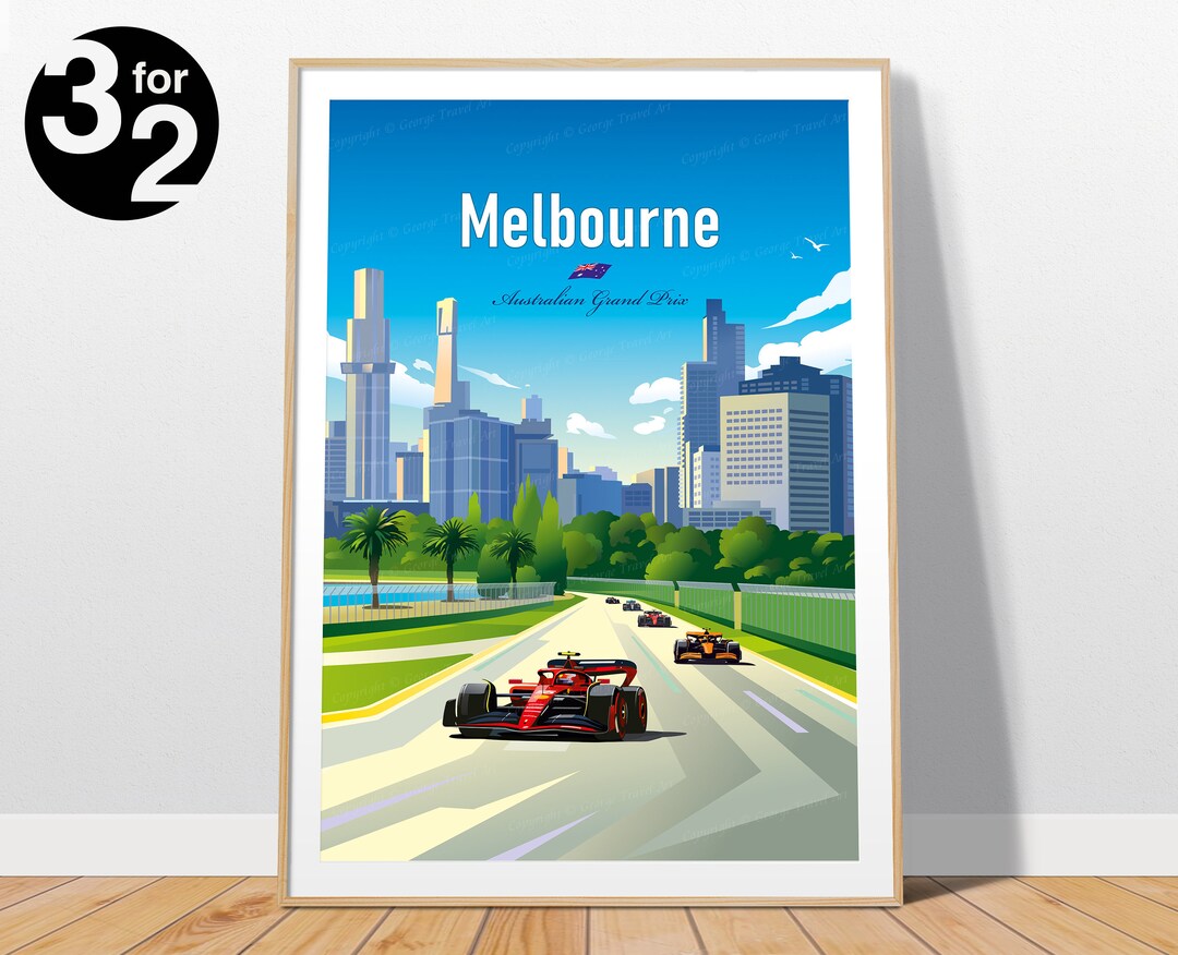 Melbourne - Australian Grand Prix Poster / Ferrari Racing Wall Art ...
