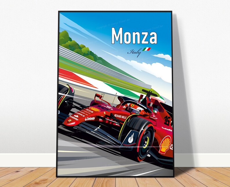 Monza F1 Poster / Ferrari F1 / Charles Leclerc / F1 Wall Art / - Etsy ...