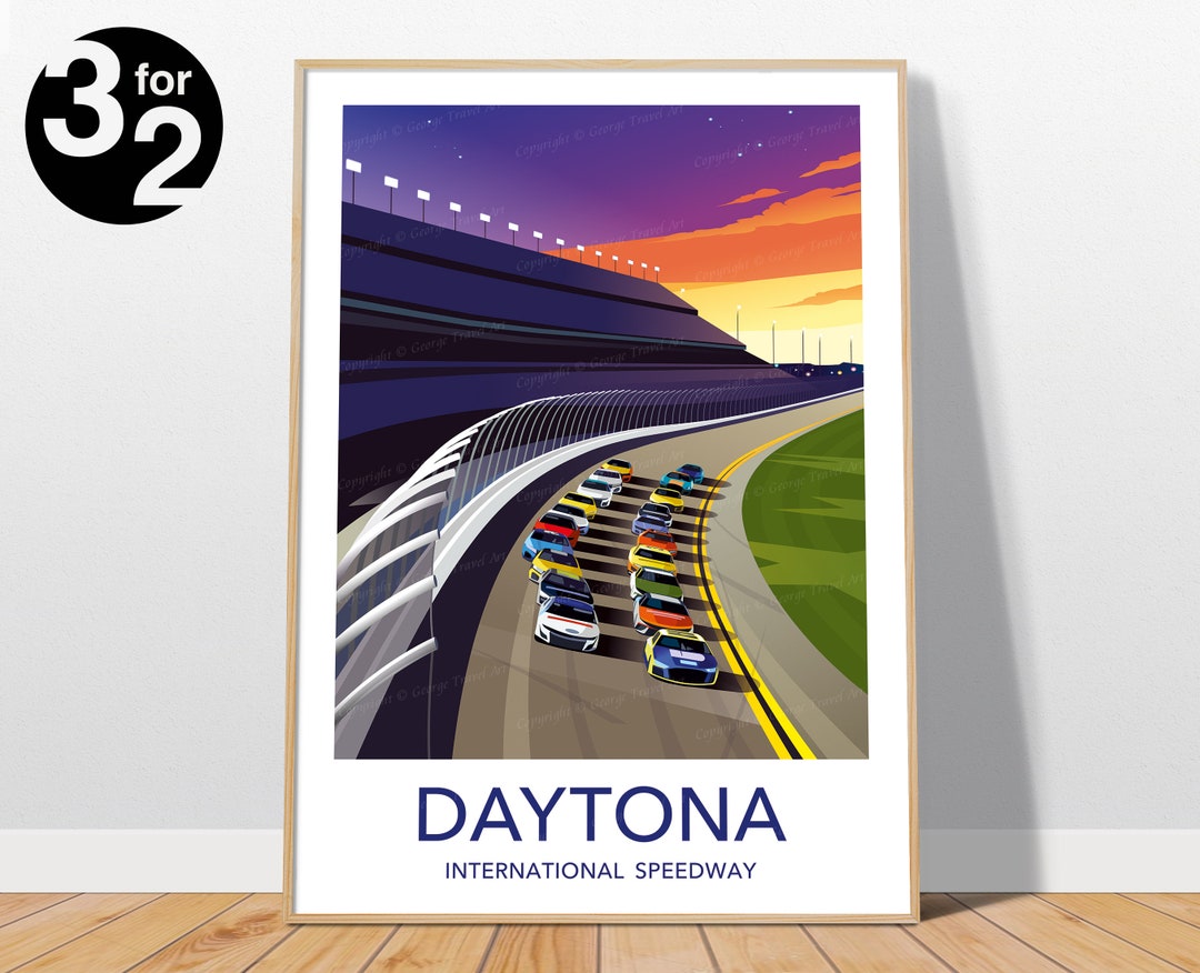 Daytona International Speedway Poster: Nascar Race, Daytona 500 Print ...