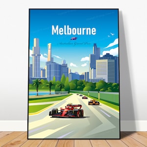 Melbourne - Australian Grand Prix Poster / Ferrari Racing Wall Art ...