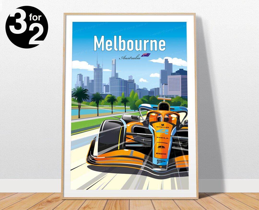 Melbourne F1 Poster / Formula1 Print / Home Decor / Australia Travel ...