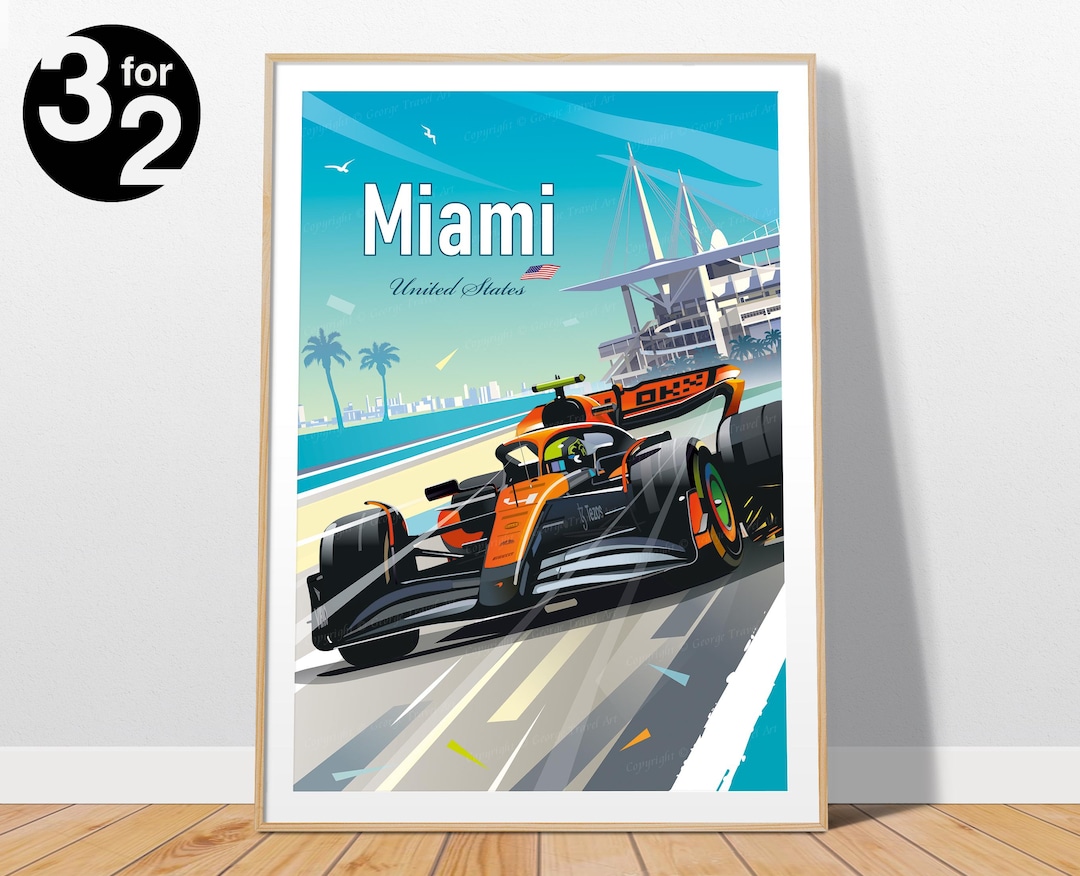 Miami F1 Poster / Lando Norris Winner Print / Mclaren F1 Wall Art ...