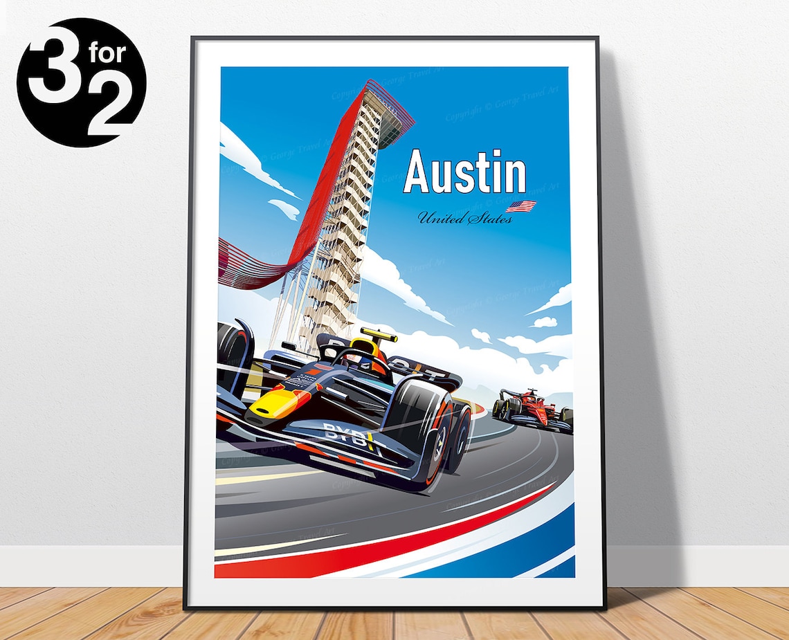 Austin F1 Poster / Circuit of the Americas / Verstappen Print - Etsy