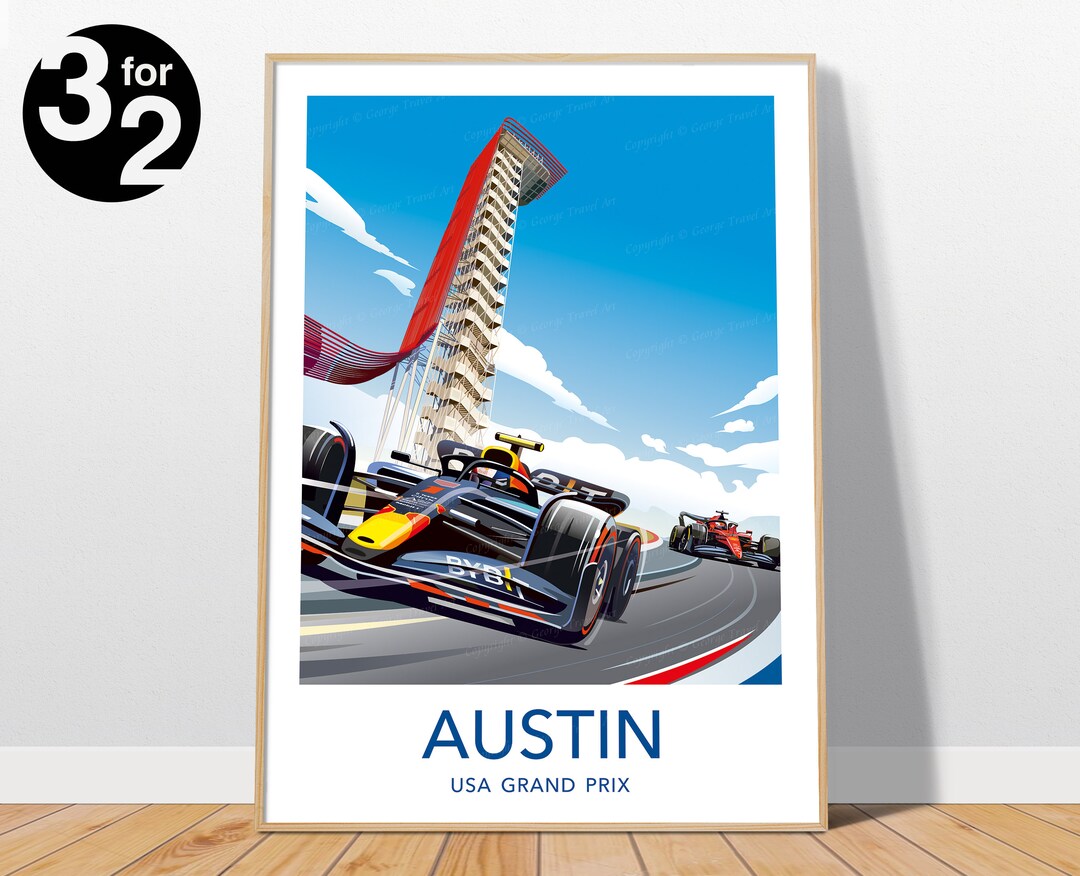 Poster Austin F1 : Grand Prix des États-Unis, décoration murale Red ...