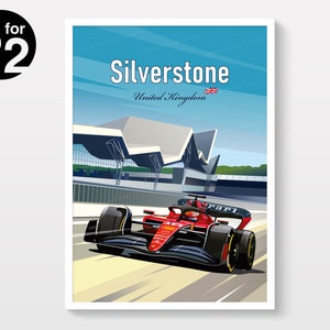 Silverstone F1 Poster / Ferrari F1 Wall Art Print / Charles Leclerc ...