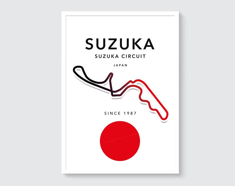 Suzuka Circuit Track Map Poster – Japanese Grand Prix Layout Wall Art ...