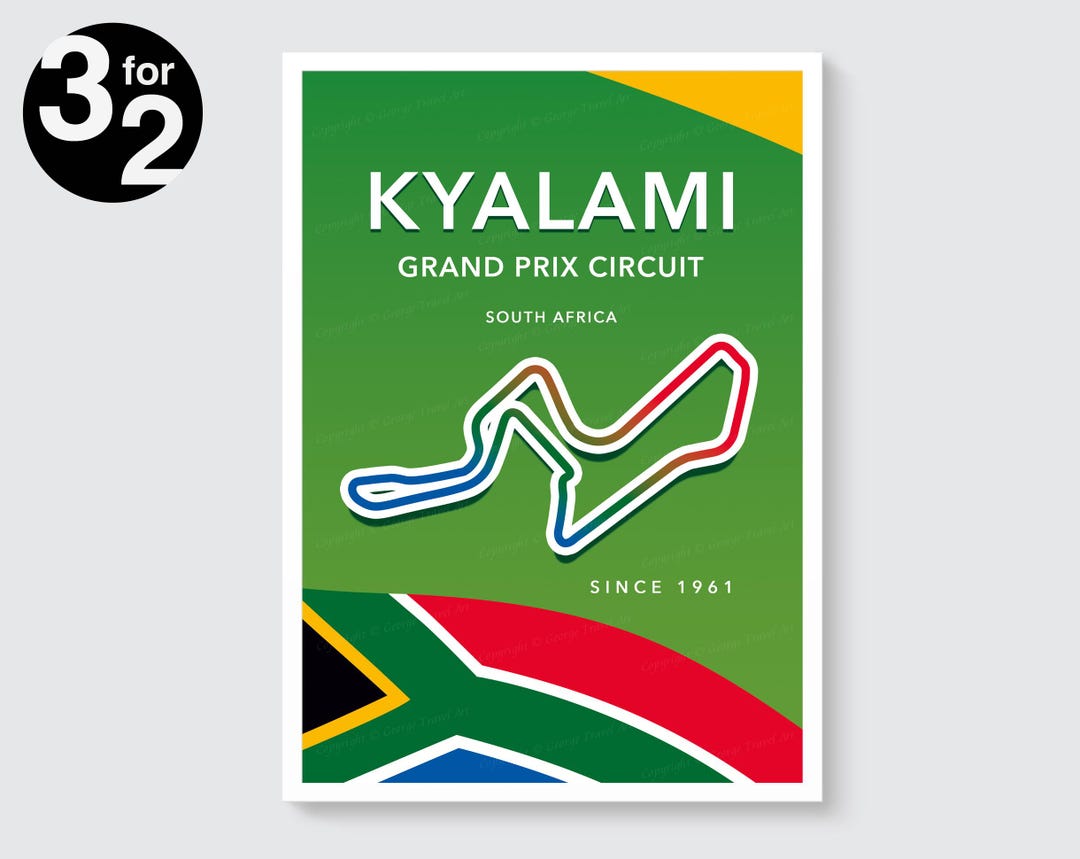 Kyalami Grand Prix Track Poster: South Africa Racing Art Print - Etsy