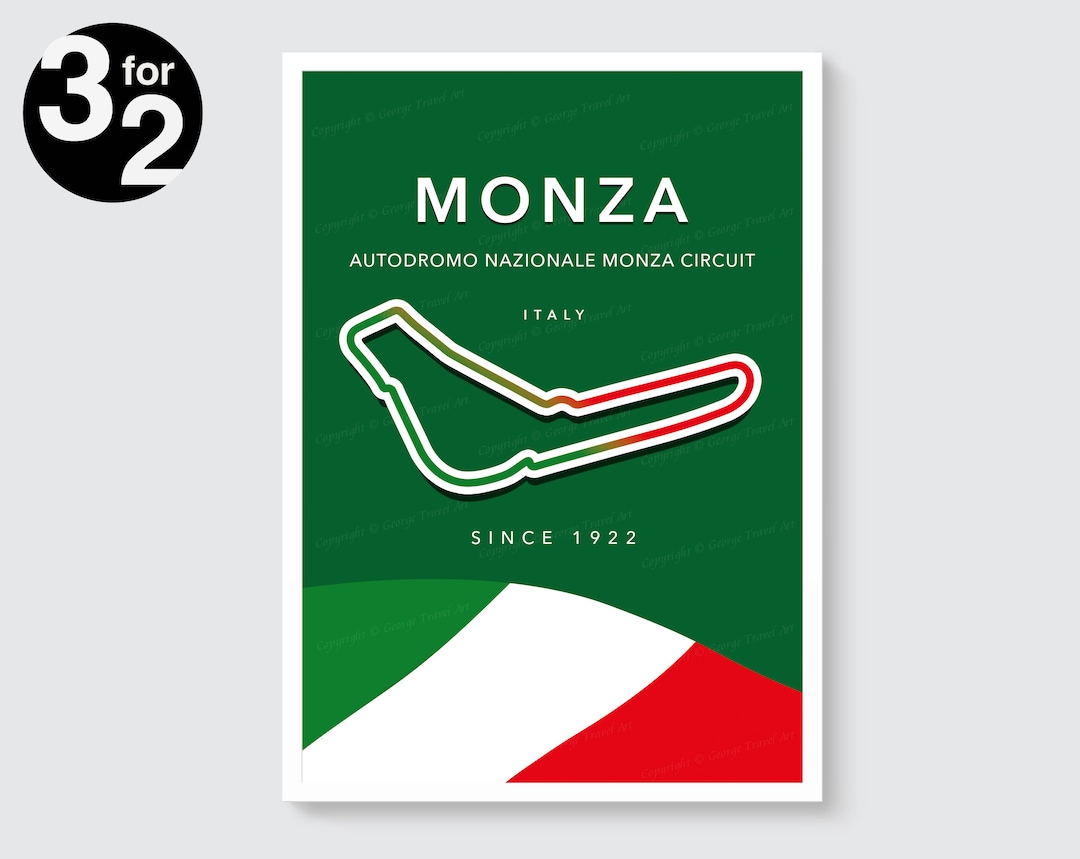 F1 Poster Monza Circuit / Autodromo Monza / F1 Wall Art / F1 Gift / F1 ...