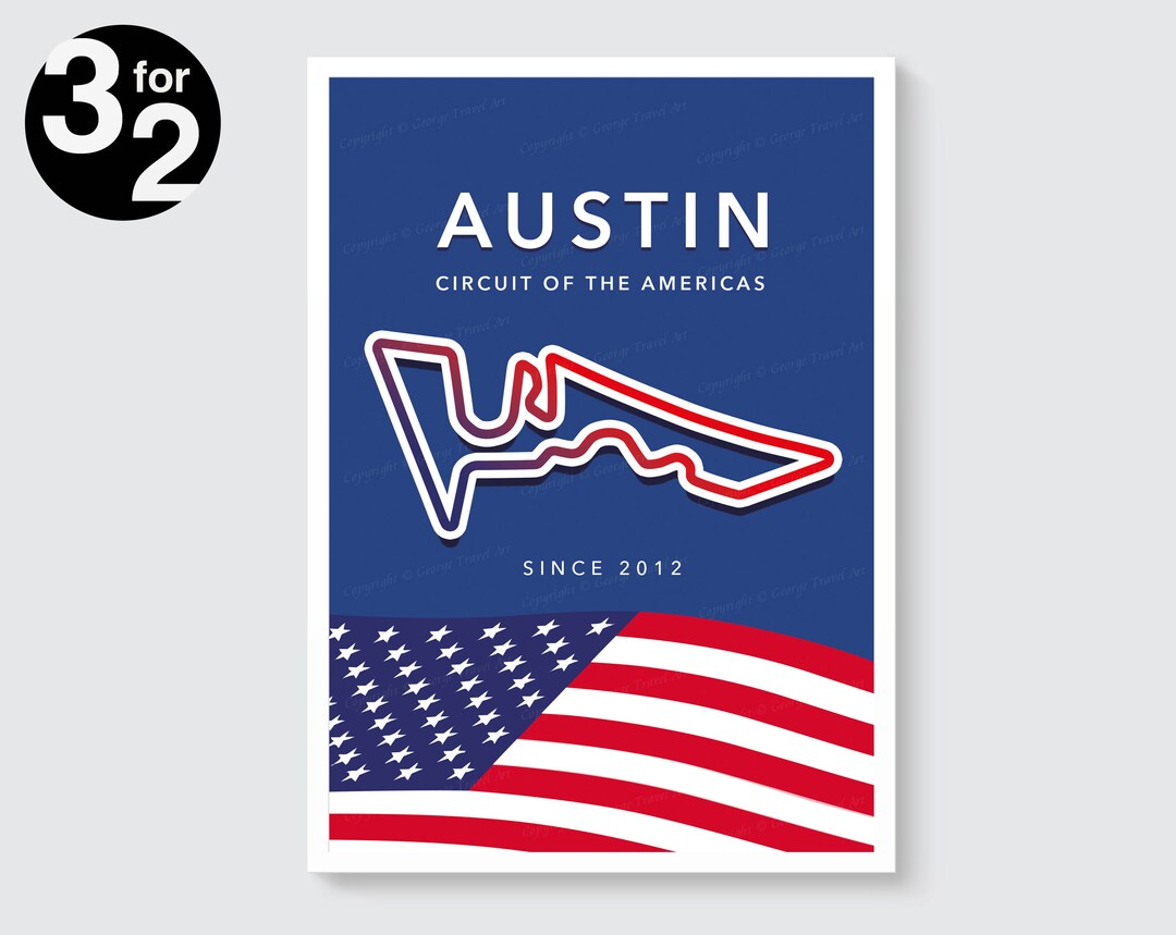 Austin F1 Track Poster: Circuit of the Americas Print - Etsy