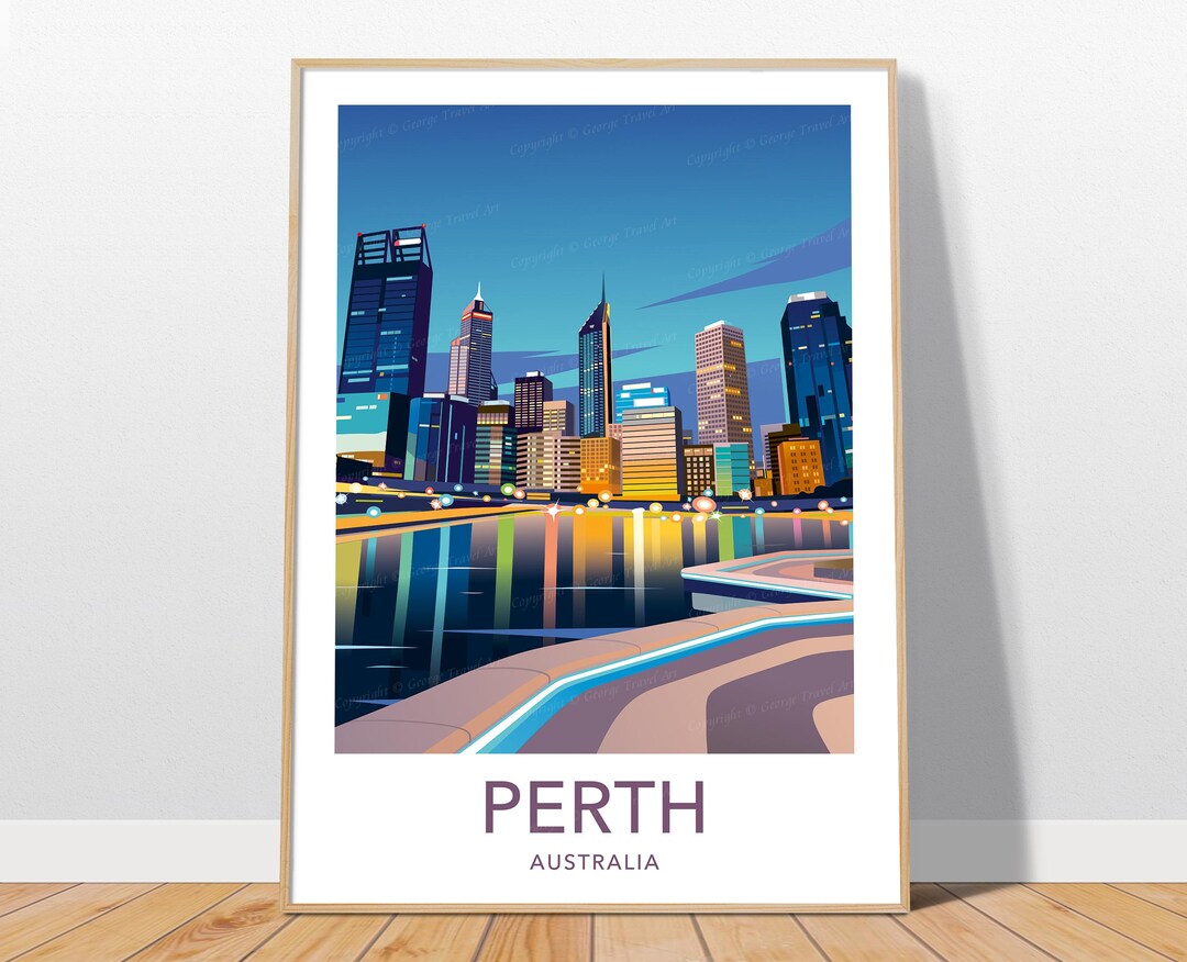 Perth Travel Poster - Etsy