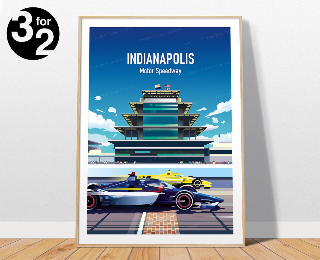 Indianapolis Motor Speedway Poster - Indianapolis 500 Print, Motorsport ...