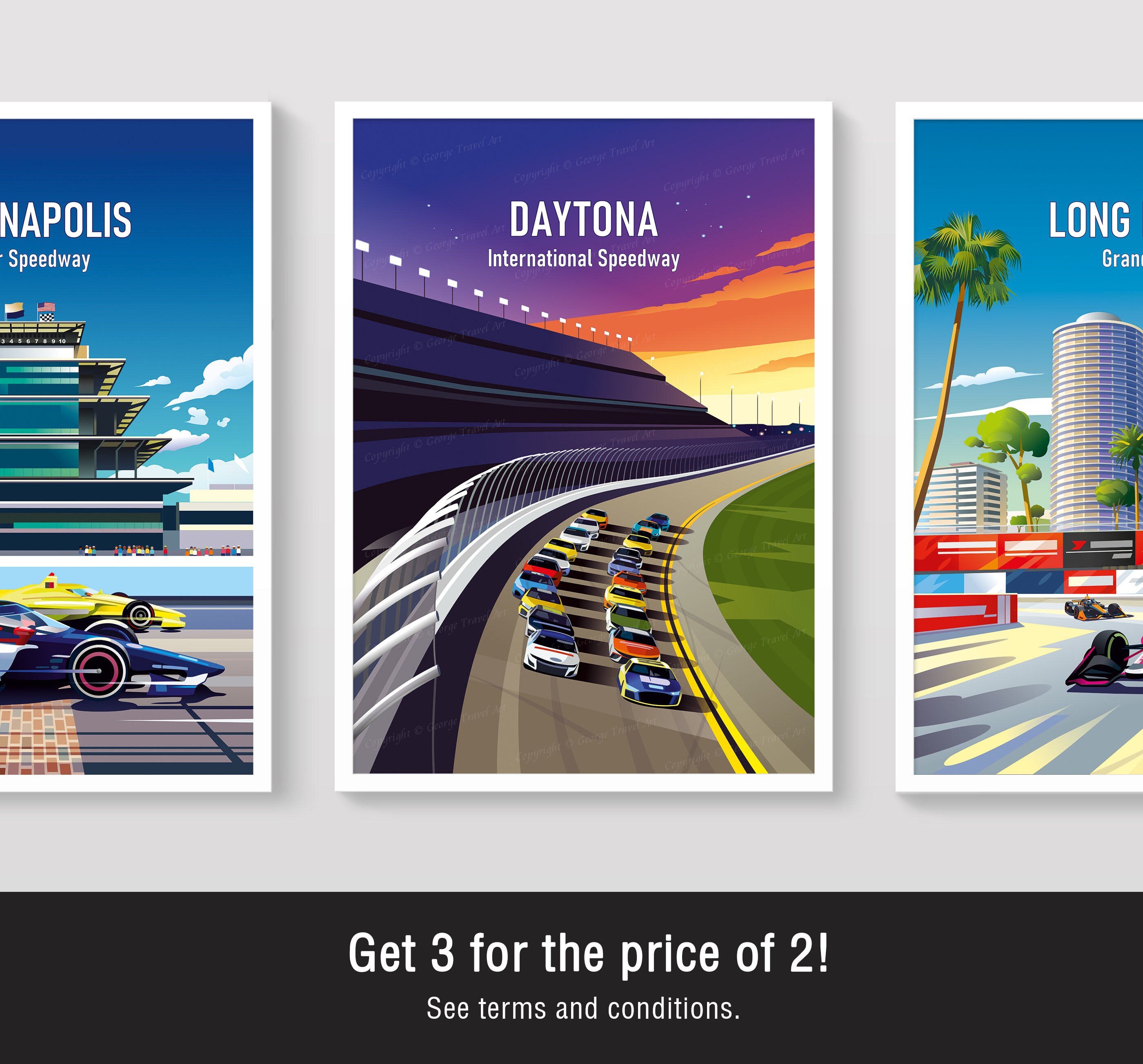 Daytona International Speedway Poster - Nascar Race, Daytona 500 Print ...