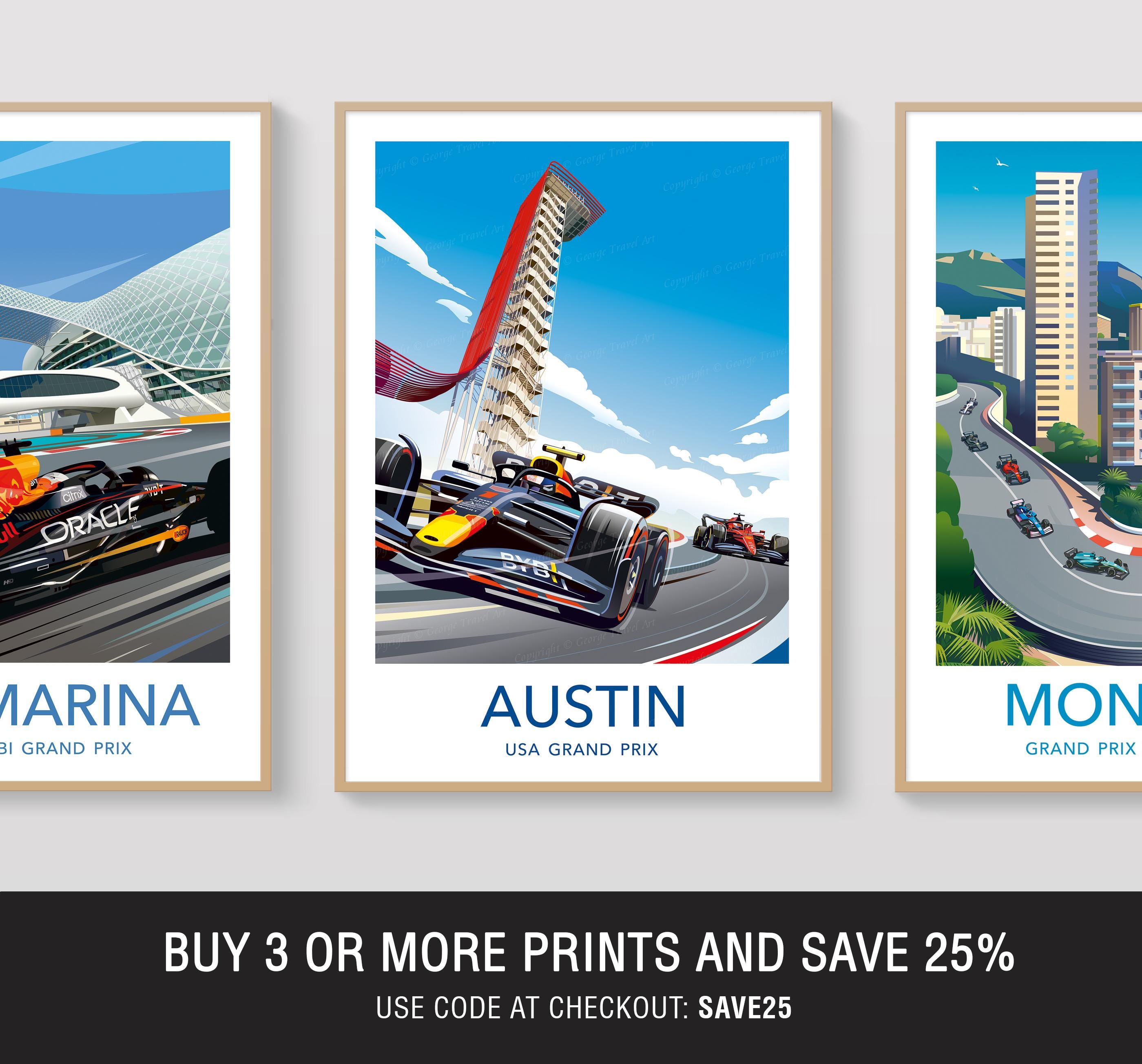 Austin F1 Poster – United States Grand Prix Wall Art, Charles Leclerc ...