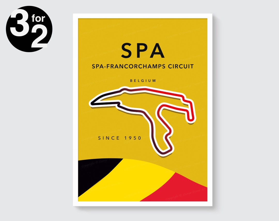 Spa Circuit F1 Poster / F1 Racing Track / Belgium F1 Grand Prix / F1 ...