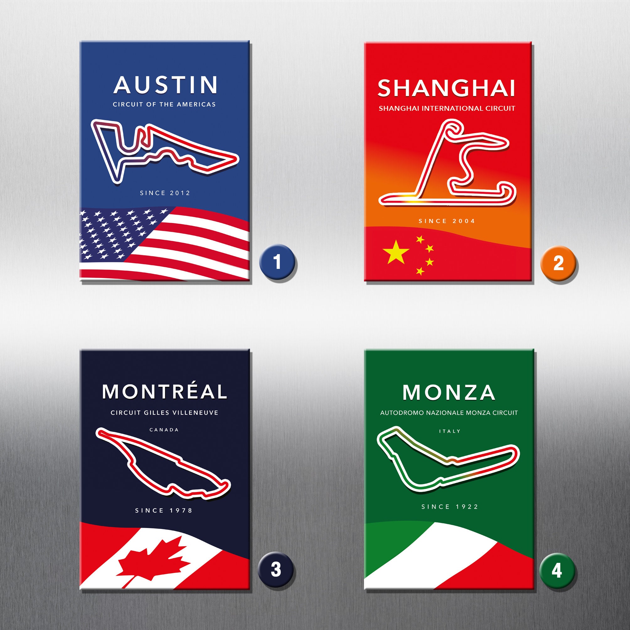 F1 Circuit Fridge Magnets: Grand Prix Race Track Magnet Set - Etsy