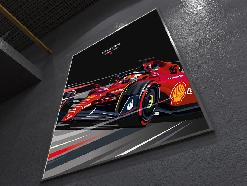Formula 1 Ferrari Poster – F1 Car Wall Art, Leclerc Racing Art - Etsy