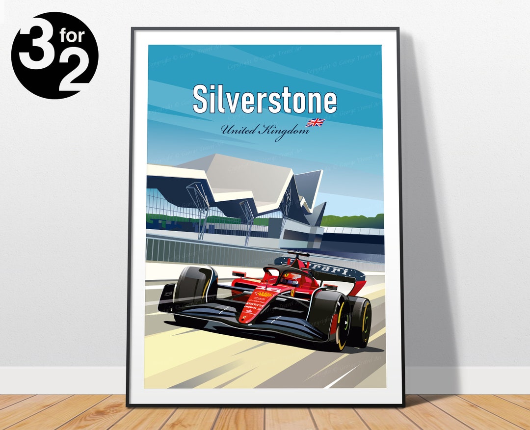 Silverstone F1 Poster / Ferrari F1 Wall Art Print / Charles - Etsy