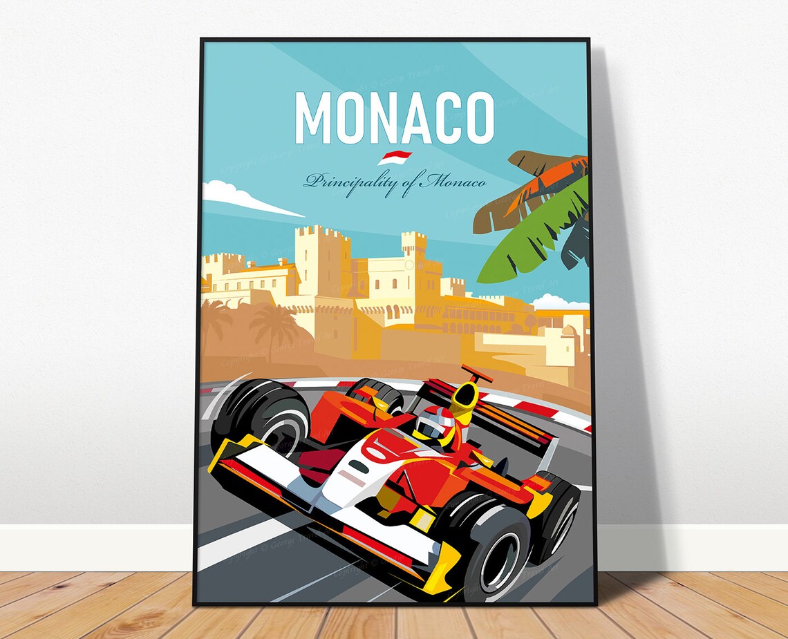 Monaco F1 Poster / Formula1 Vintage Poster / Michael - Etsy