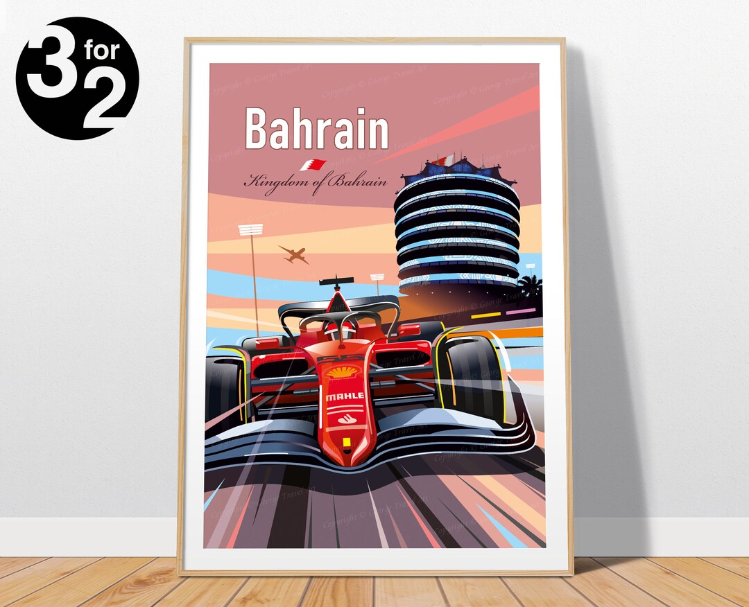 Bahrain F1 Poster / Ferrari F1 / Formula1 Print / Home Office Decor ...