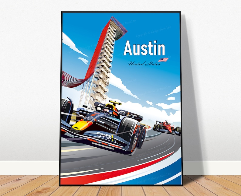 Austin F1 Poster / Circuit of the Americas / Verstappen Print - Etsy