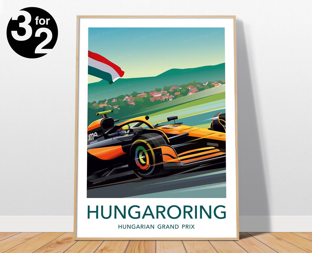Oscar Piastri Hungaroring F1 Poster - Mclaren Art Print, Gift for F1 ...