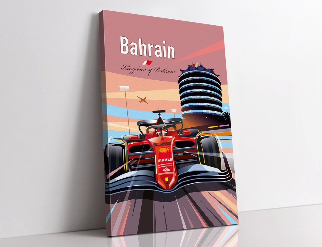 Toile Bahreïn F1 / Formule 1 / Ferrari F1 / Art mural F1 / Cadeau pour ...