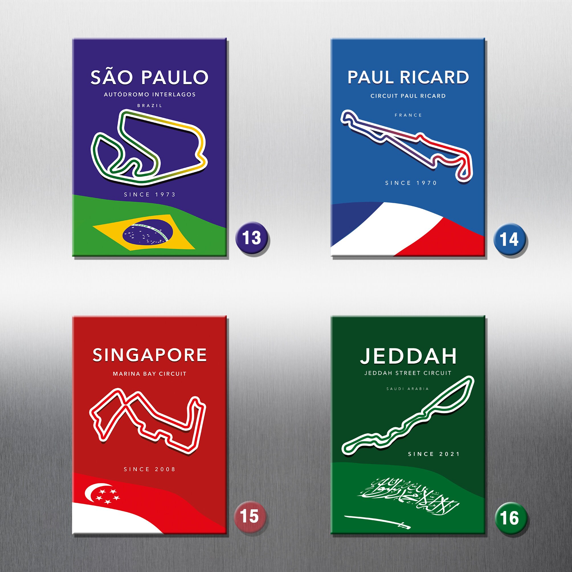 F1 Circuit Fridge Magnets: Grand Prix Race Track Magnet Set - Etsy