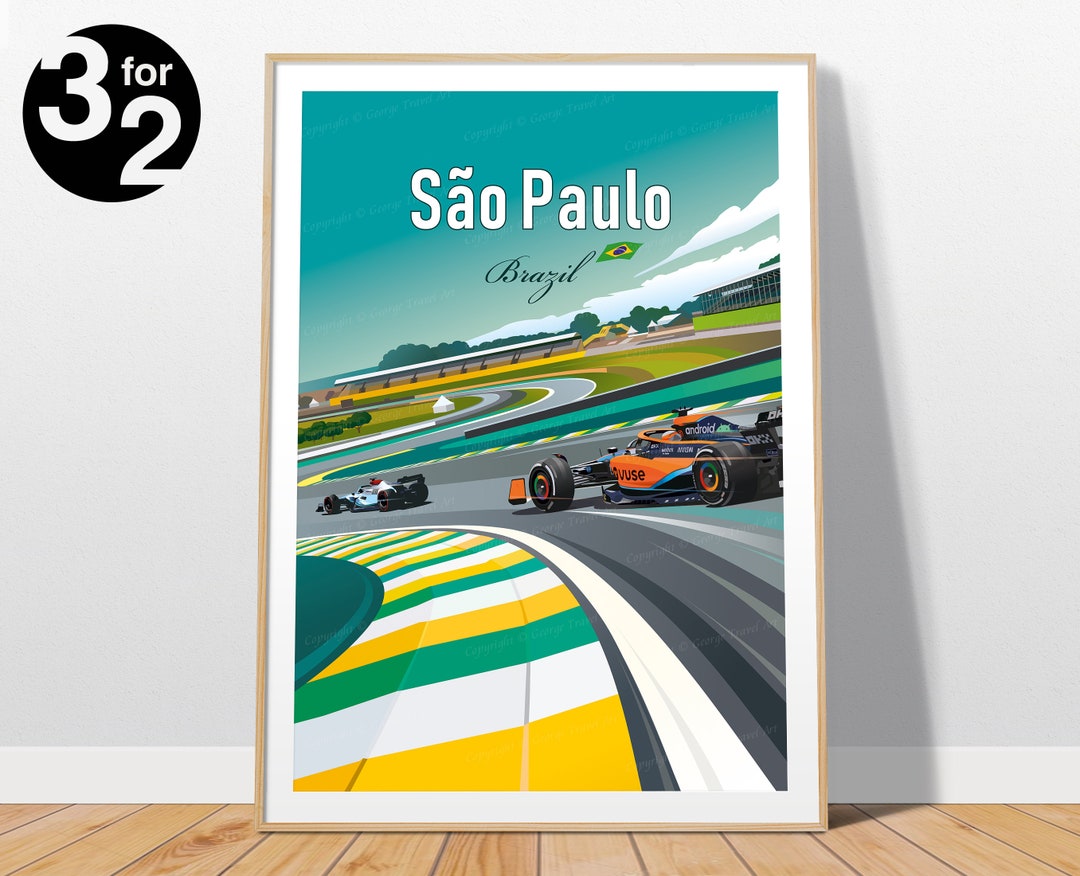 Sao Paulo F1 Poster / Mclaren Formula1 Print / Brazilian Grand Prix ...