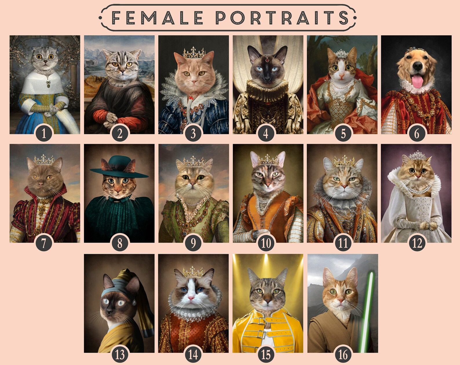 Custom Pet Portrait Royal Pet Portrait King Cat Queen Cat | Etsy