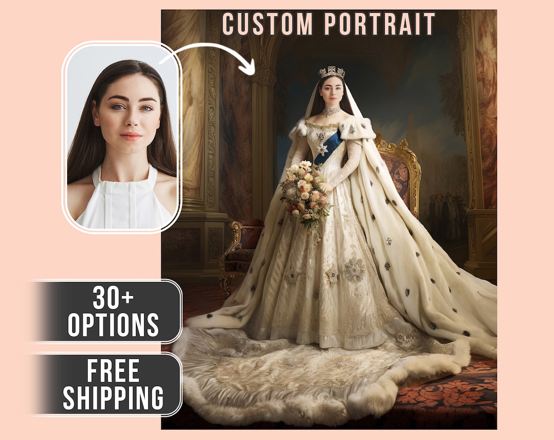 Custom Royal Portrait From Photo, Custom Canvas, Historical Artwork ...
