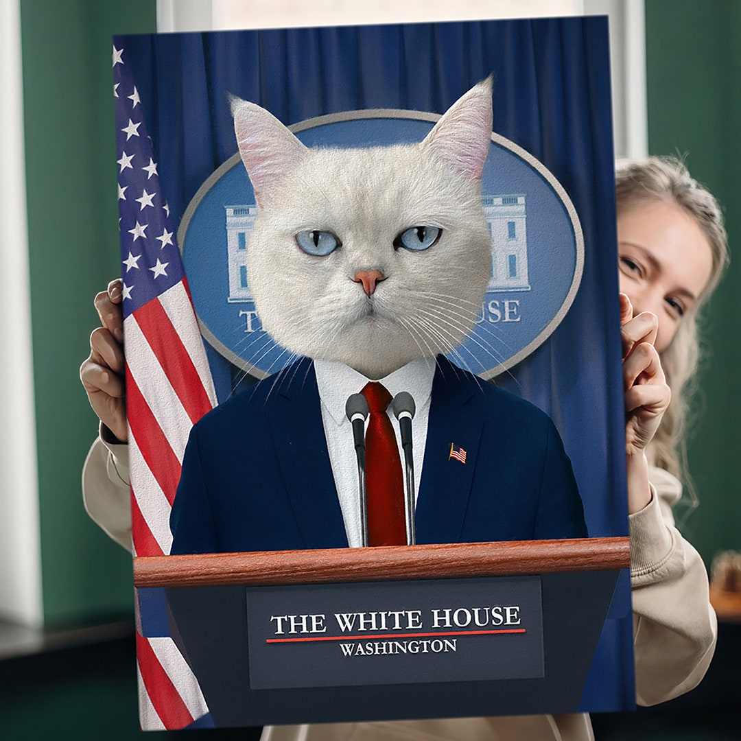 Custom USA President Pet Portrait, Funny Pet Portrait, Funny Gift for ...