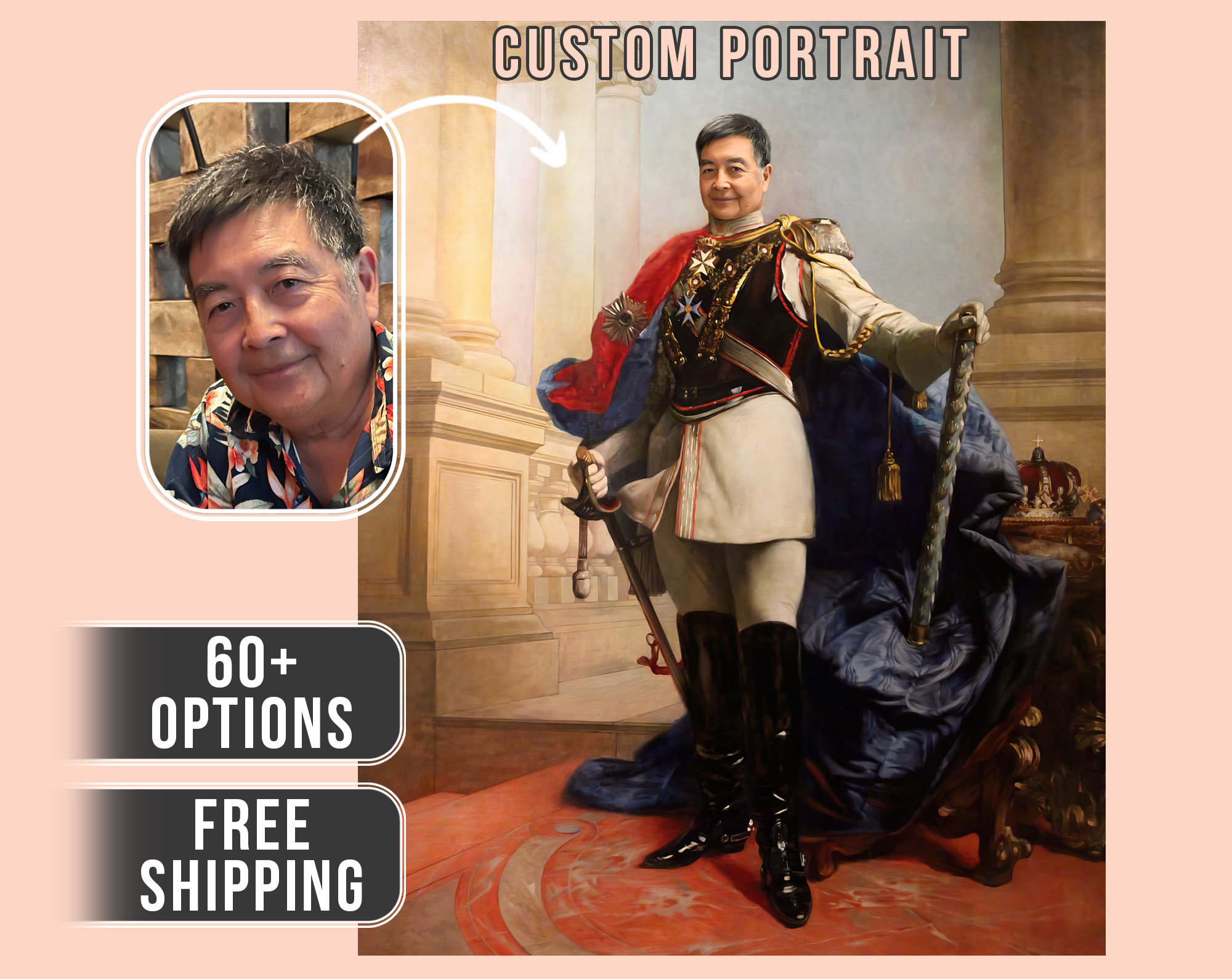 Custom Royal Portrait From Photo, Renaissance Portrait, Historical ...