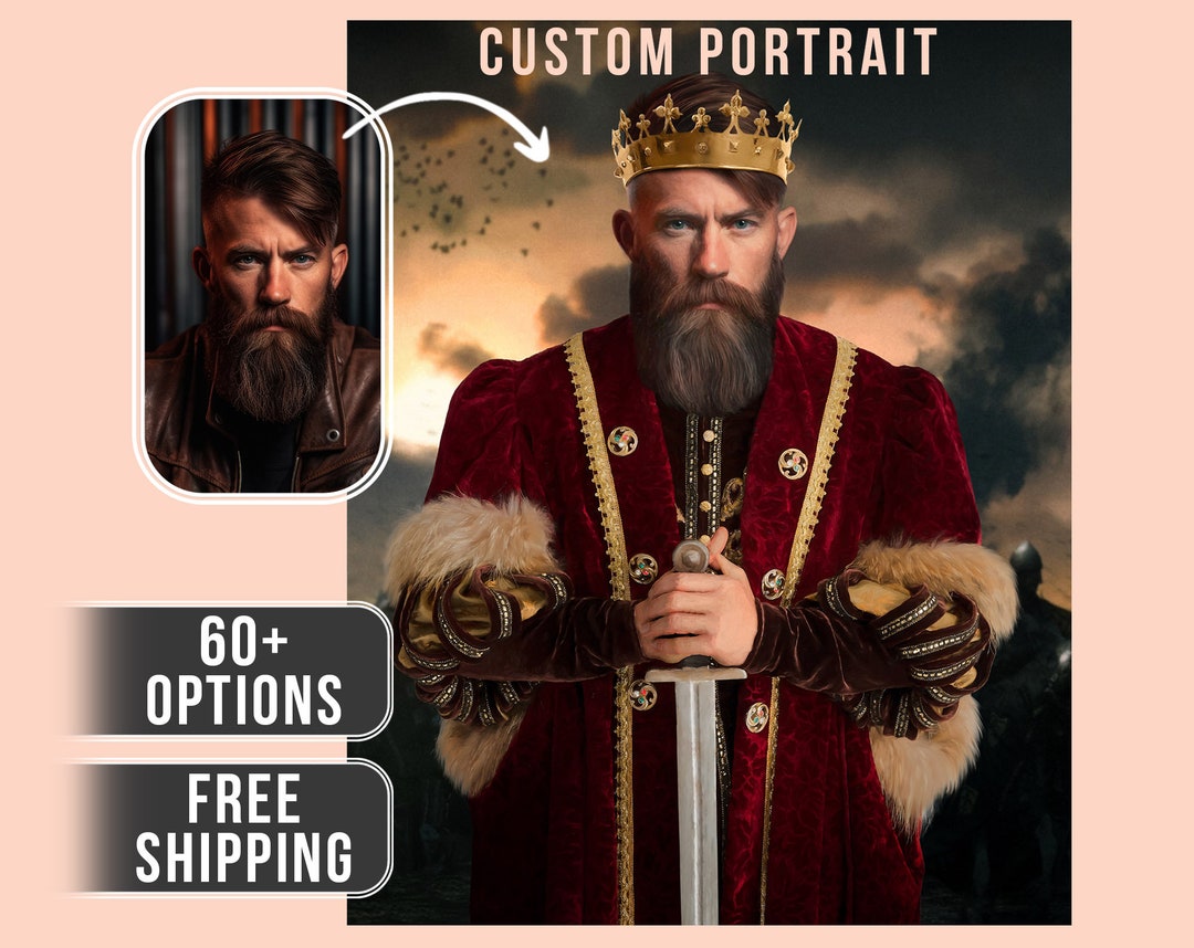 Custom Royal Portrait From Photo, Renaissance Portrait, Historical ...